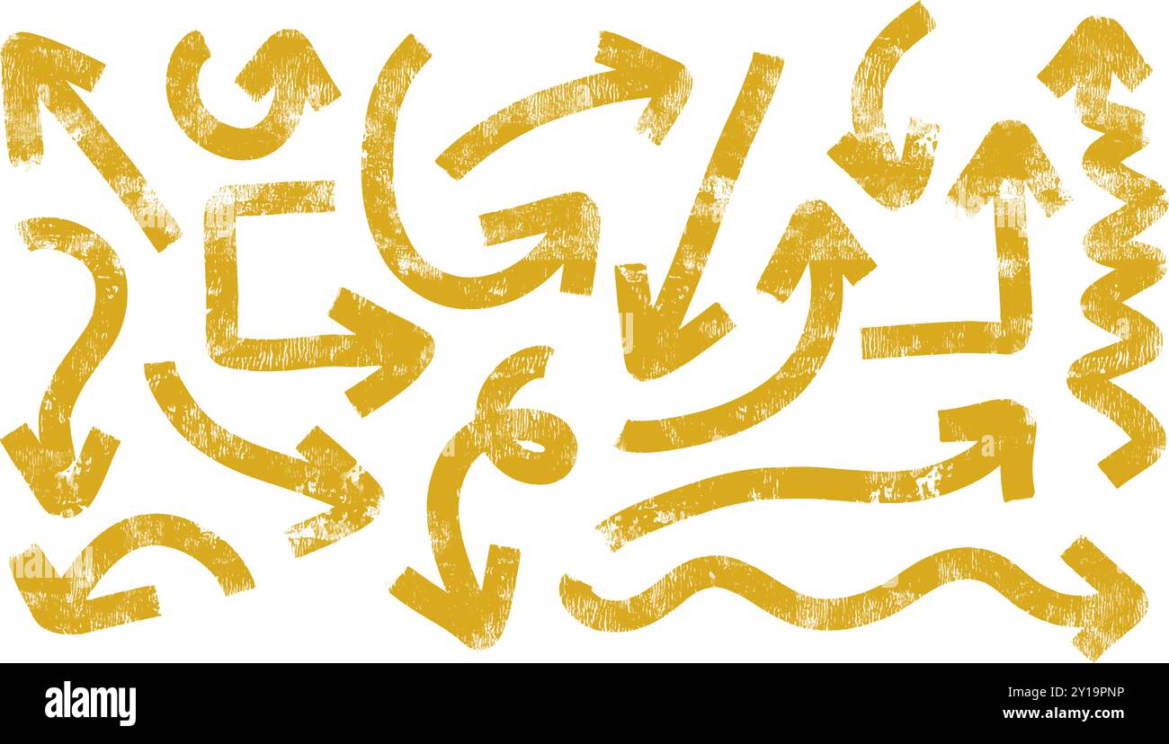 Hand drawn brush arrows. Vector illustration Stock Vector Image & Art ...