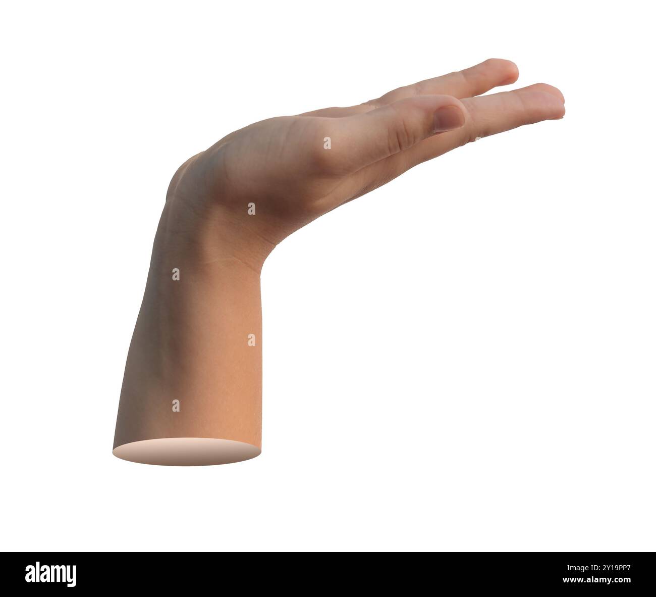 Hand gesture, showing, presenting something isolated on white ...