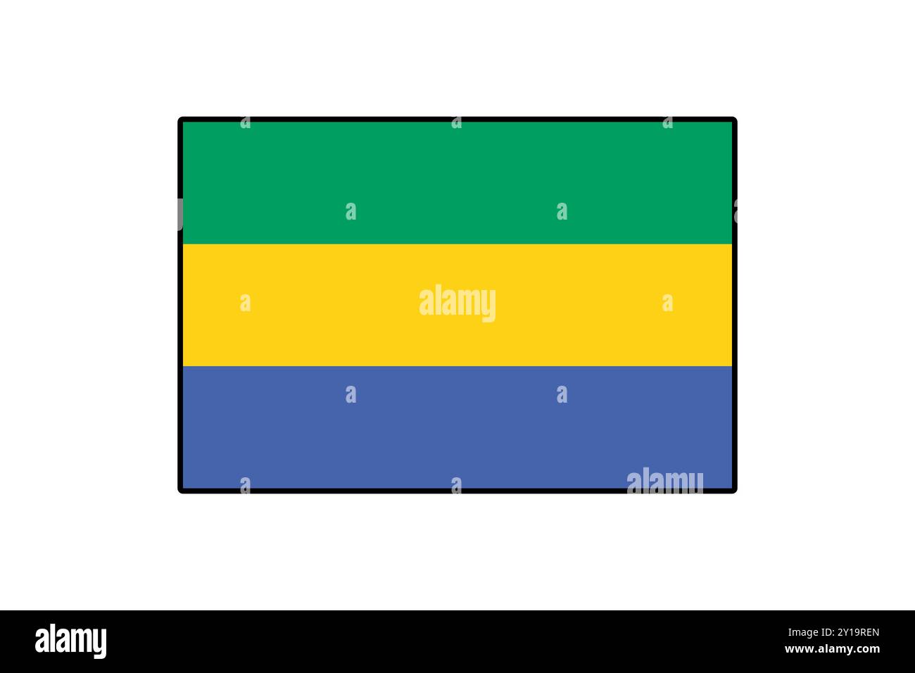 The design features the flag of Gabon, displaying the three horizontal ...