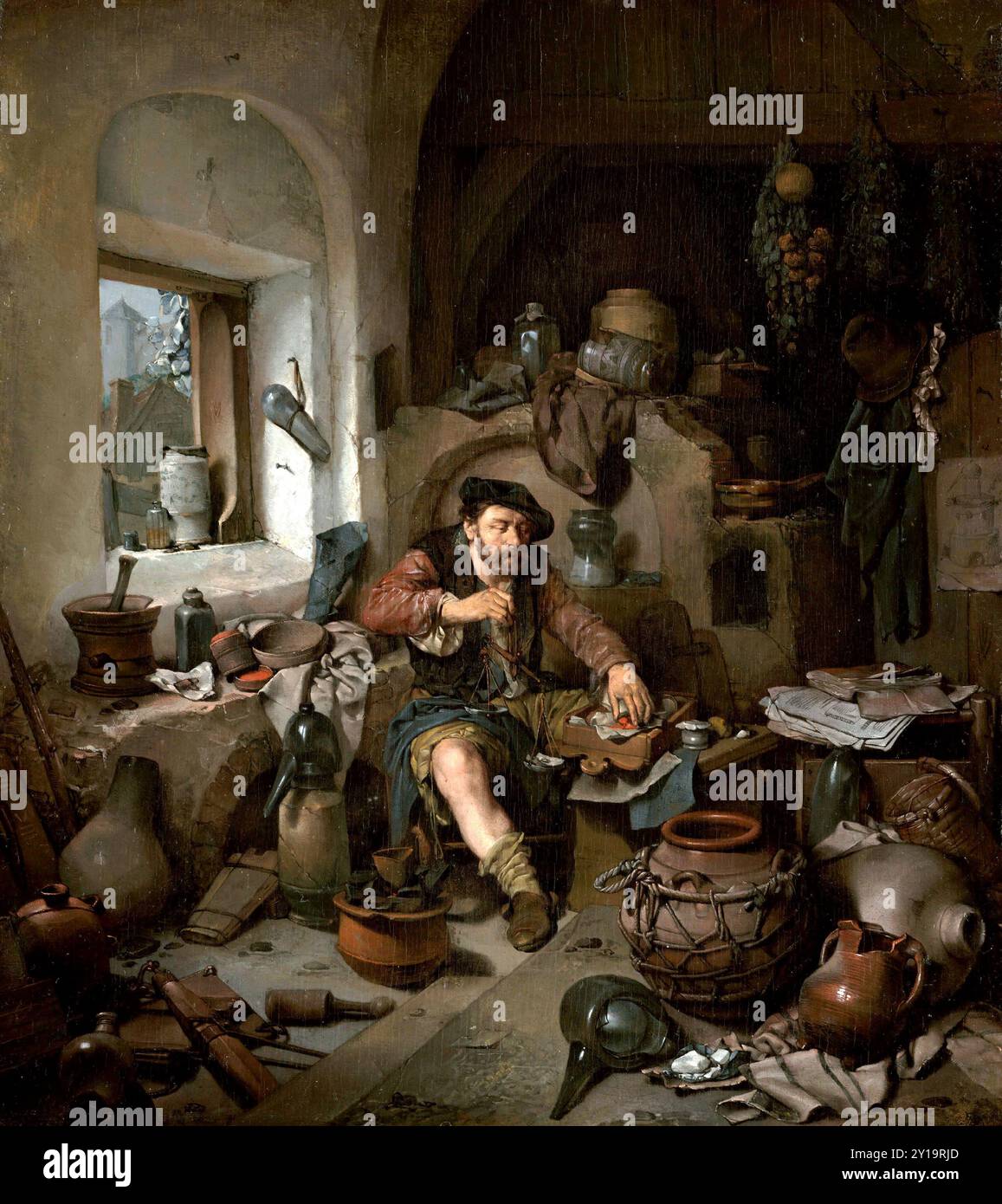 The Alchemist, 1663, Painting by Cornelis Pietersz Bega Stock Photo - Alamy