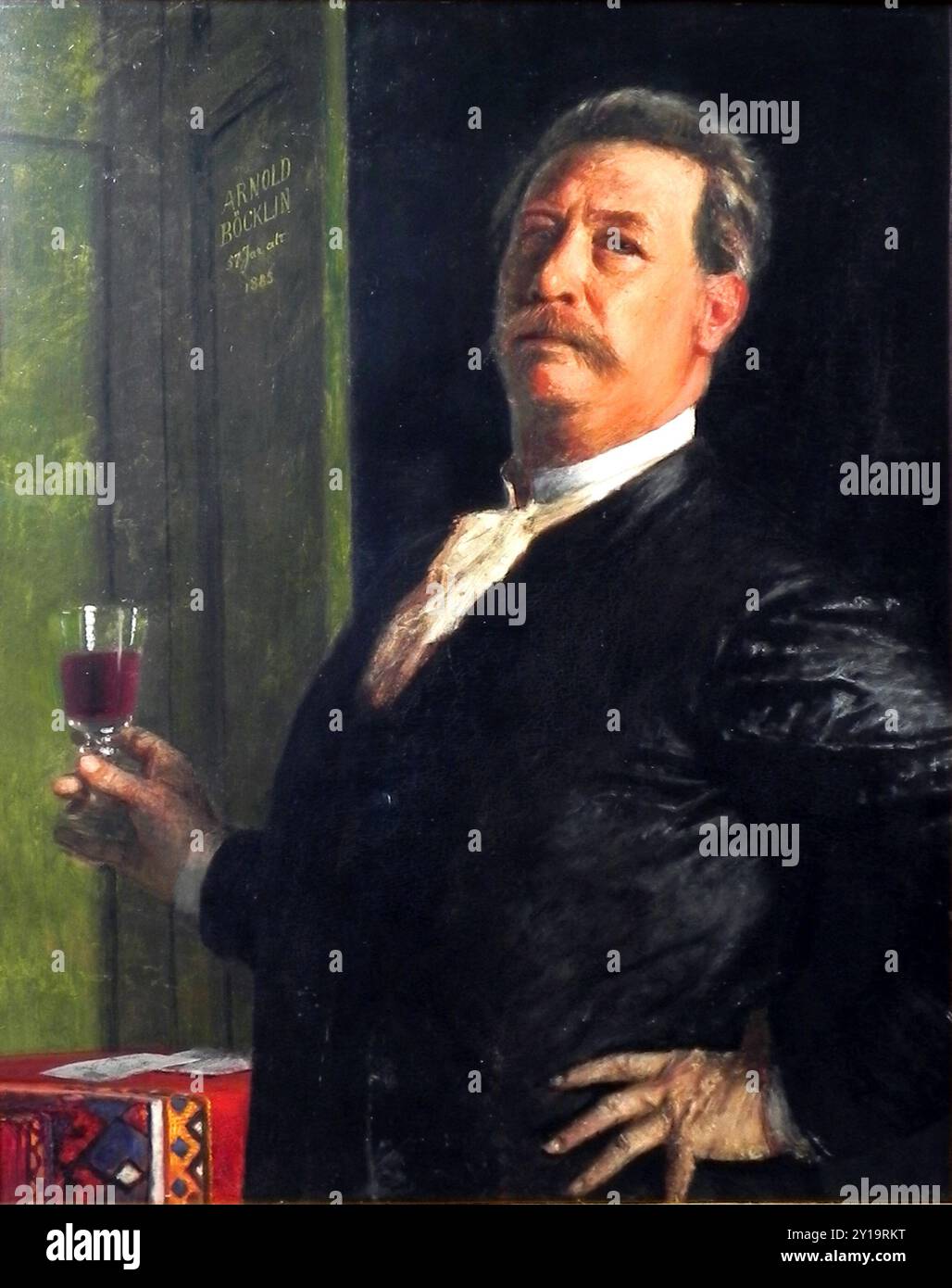Self-portrait with the wine glass, 1885, Painting by Arnold Böcklin ...