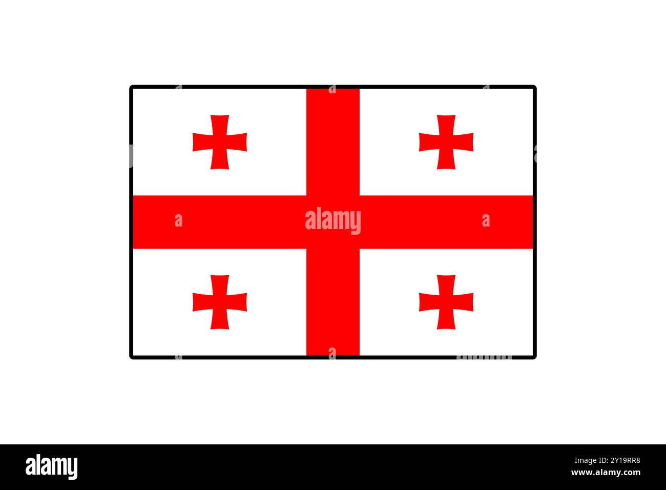 The flag of Georgia features a bold red cross on a white background ...