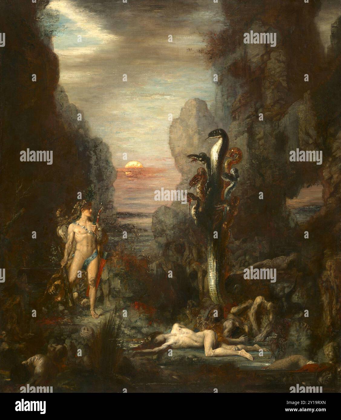 Hercules and the Hydra of Lerna, (1876), Painting by Gustave Moreau ...