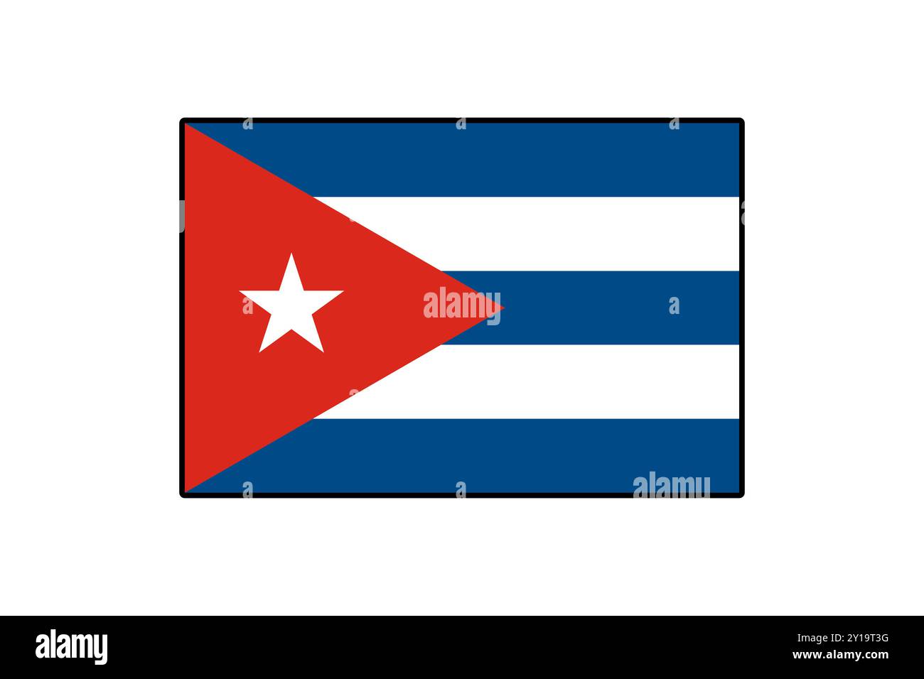 The image showcases the Cuban flag, characterized by its red triangle ...