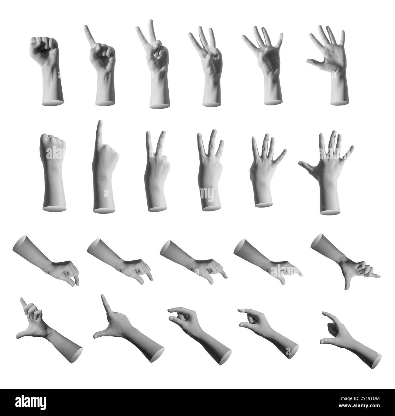 Kid s hand signs, different child gestures, big set, isolated on white ...