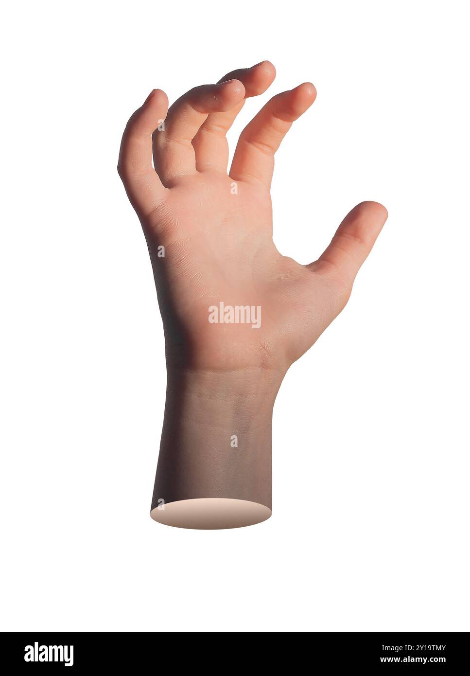 Grabbing and grasping, hand gesture, sign isolated on white background ...