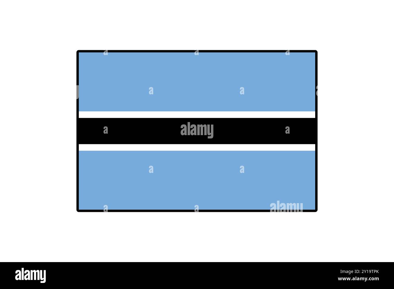 The flag of Botswana features a horizontal black stripe between two ...