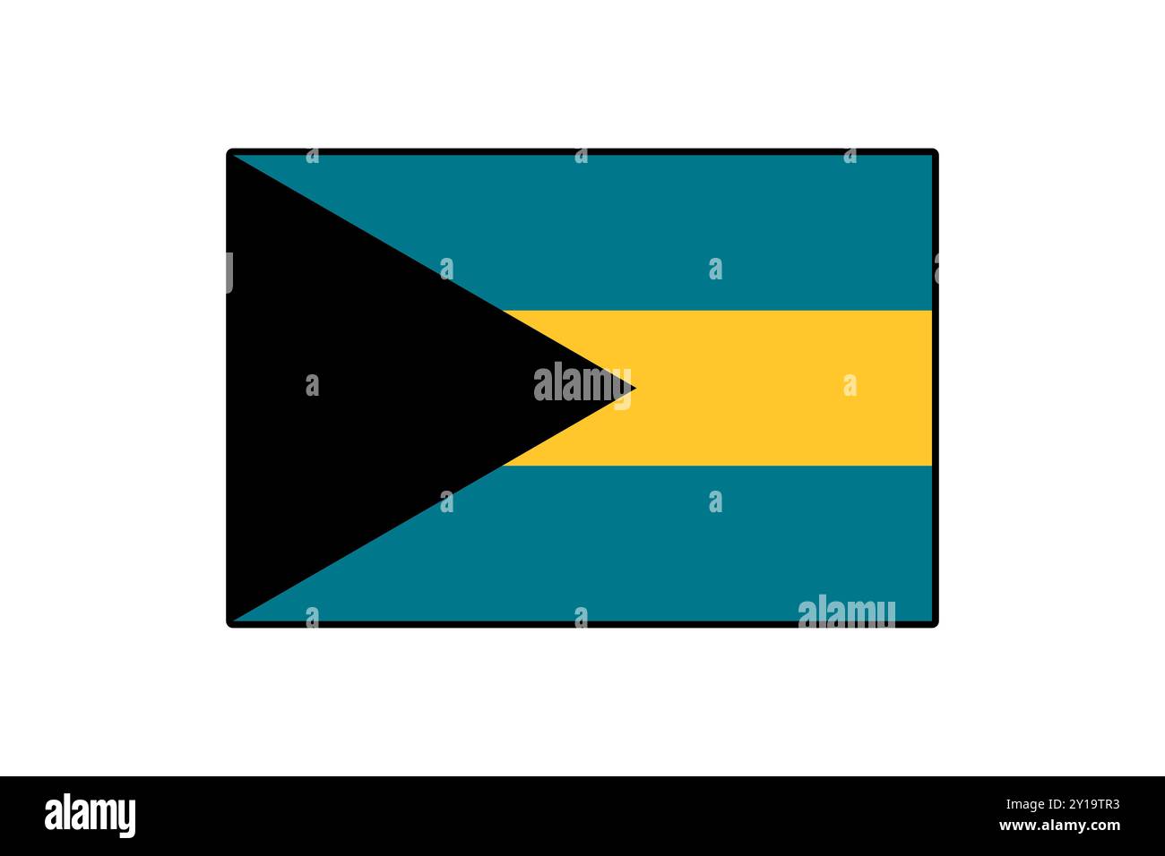 The flag of the Bahamas features a black equilateral triangle on the ...