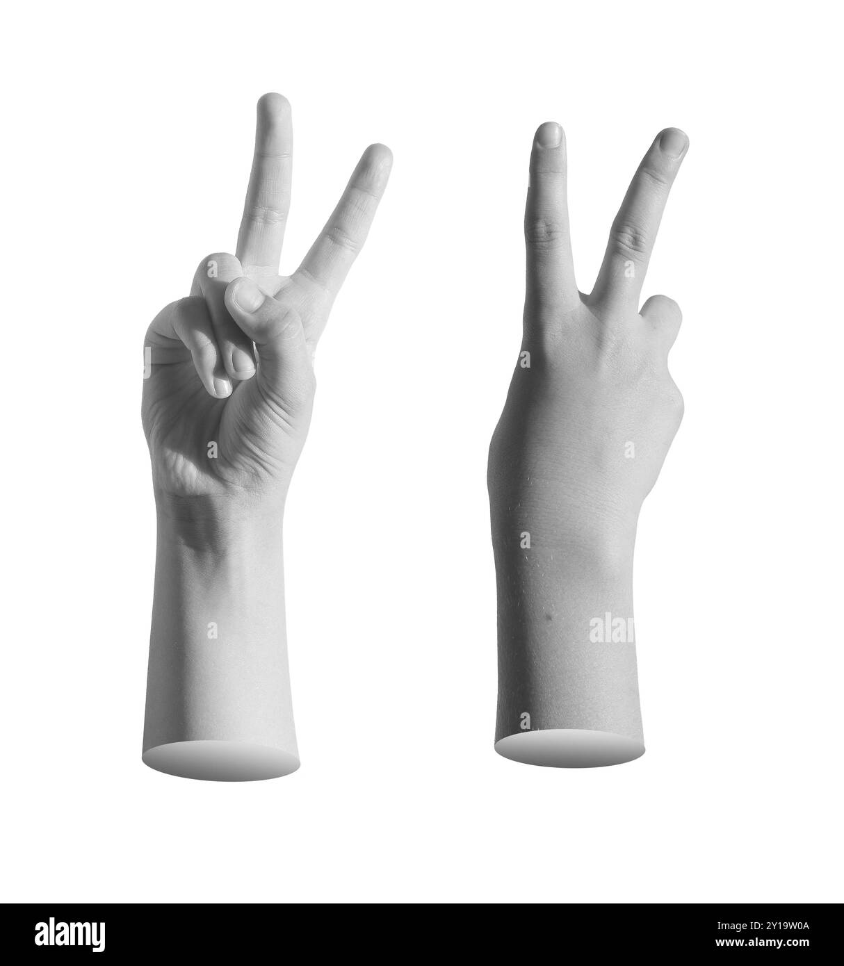 Kids hand gesture, V sign for victory, win, two fingers up isolated on ...