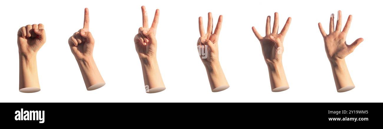 Kids hand counting fingers. zero, one, two, three, four, five, numbers isolated. Gestures for ...