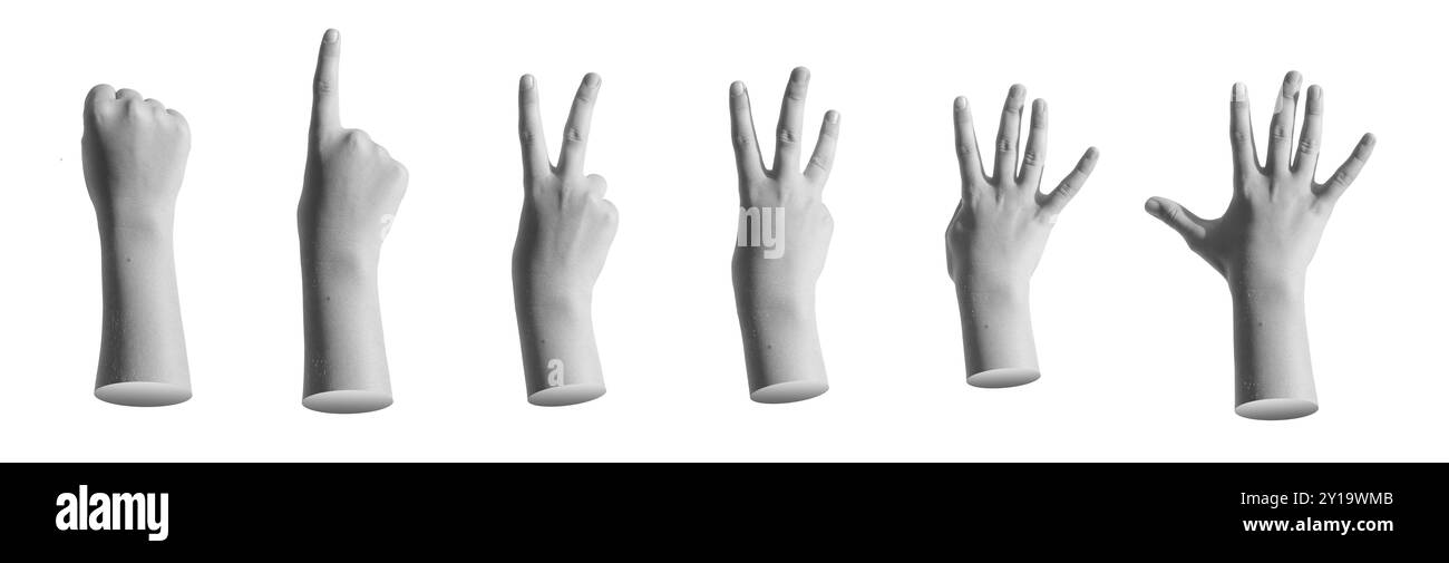 Kids hand counting fingers. Gestures set on white background Stock ...