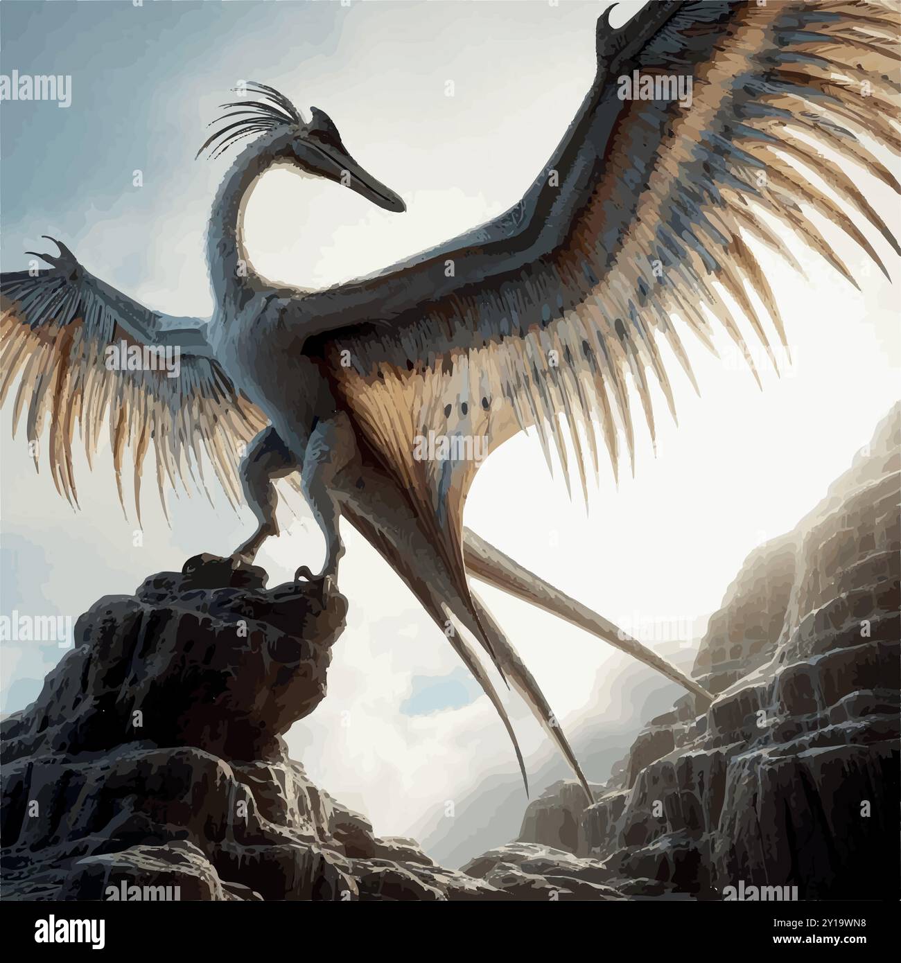 Quetzalcoatlus vector silhouette hi-res stock photography and images ...