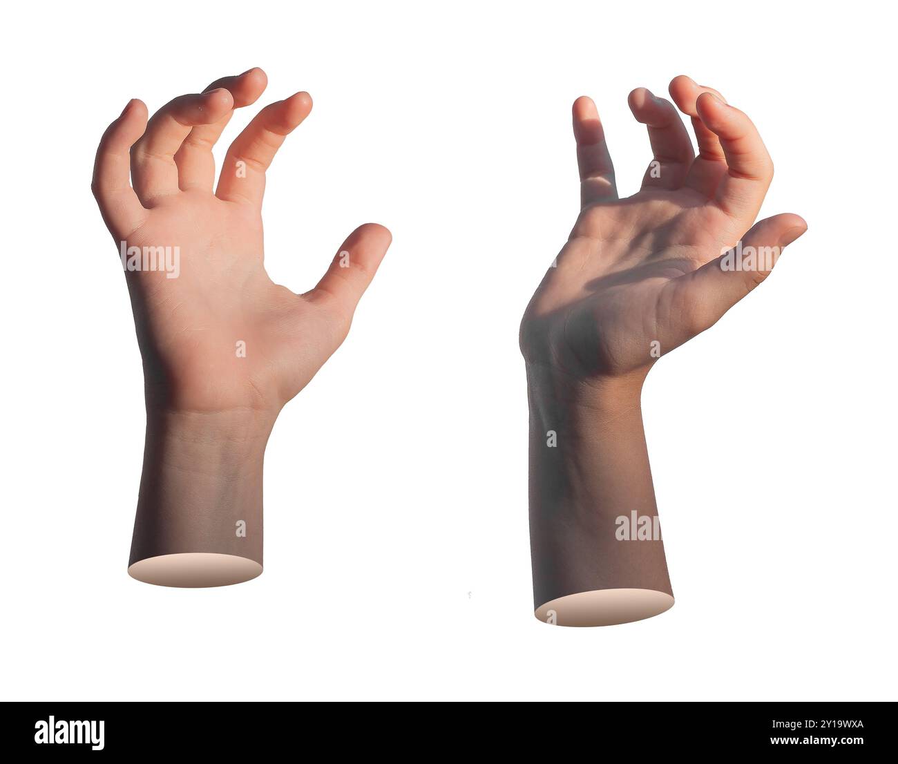 Hand gestures, kids sign for holding, grabbing, grasping invisible ...