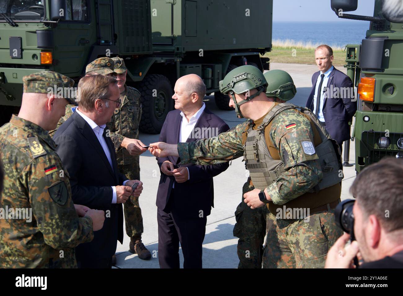 KIEL, GERMANY, SEPTEMBER 4, 2024: Olaf Scholz and Boris Pistorius ...