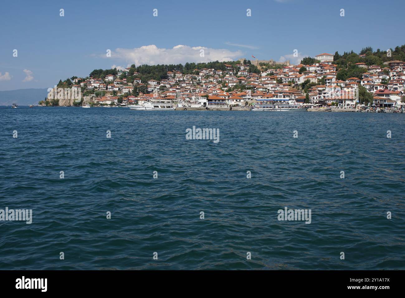 Lake Ohrid with Tsar Samuel's Fortress Overlooking the Historic City of ...