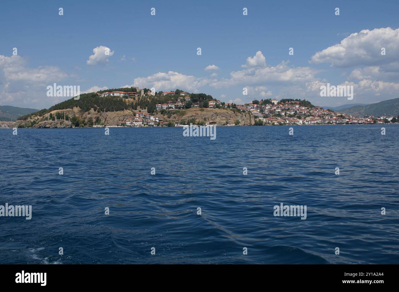 Lake Ohrid with The Church of Saint Clement and Tsar Samuel's Fortress ...