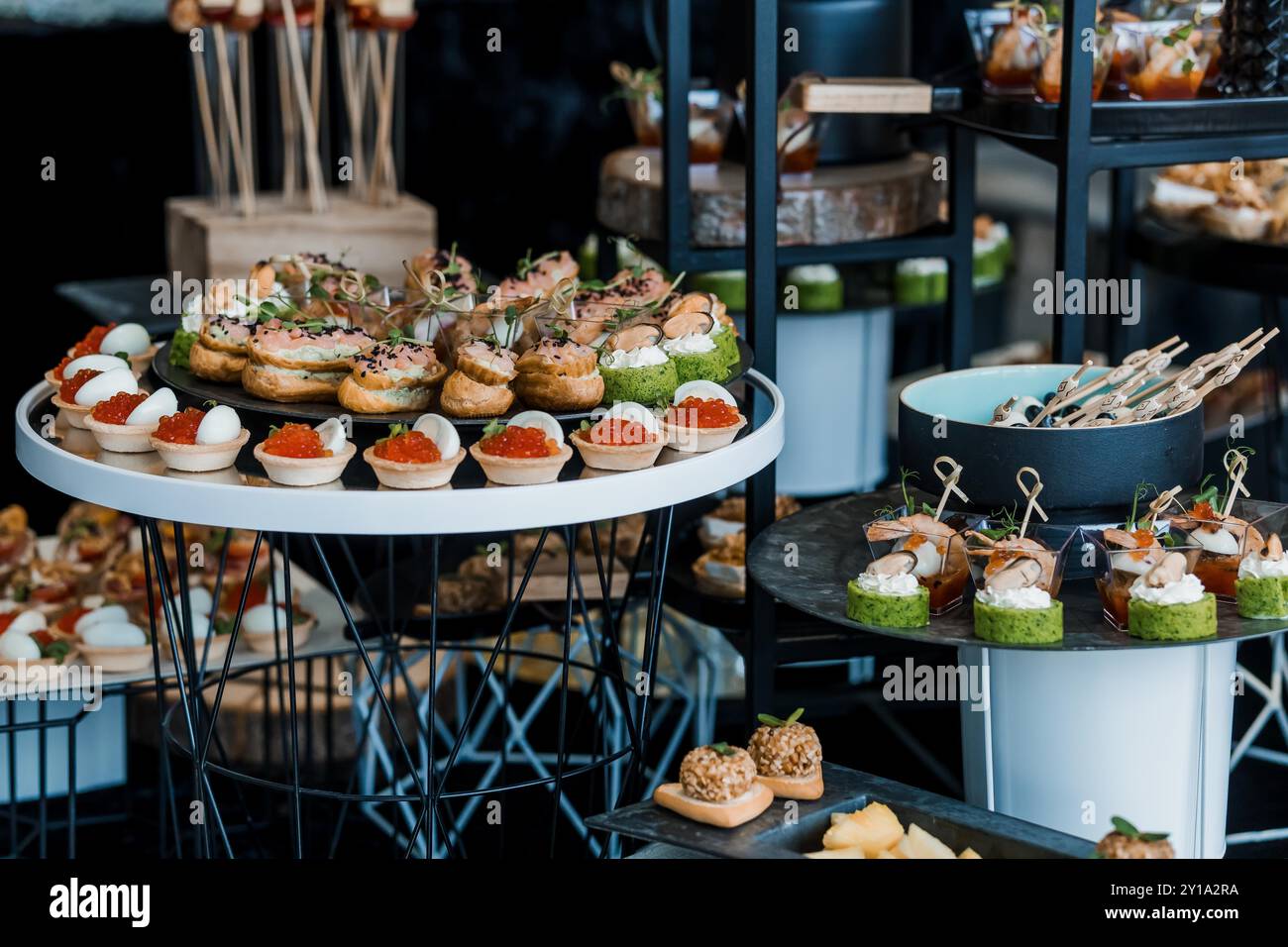 Gourmet Appetizer Display at Elegant Catering Event Stock Photo - Alamy