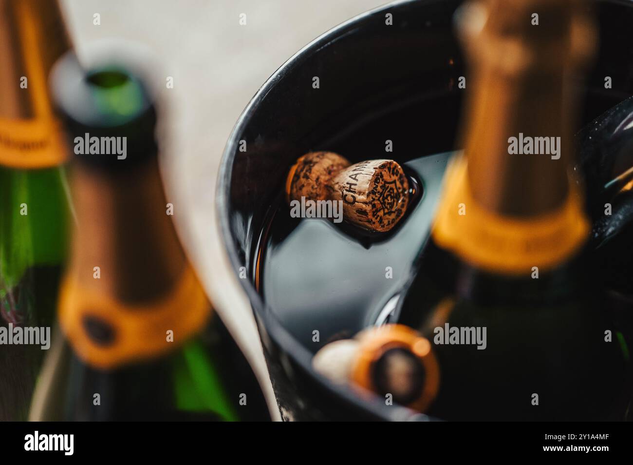 Champagne bottle floating water hi-res stock photography and images - Alamy