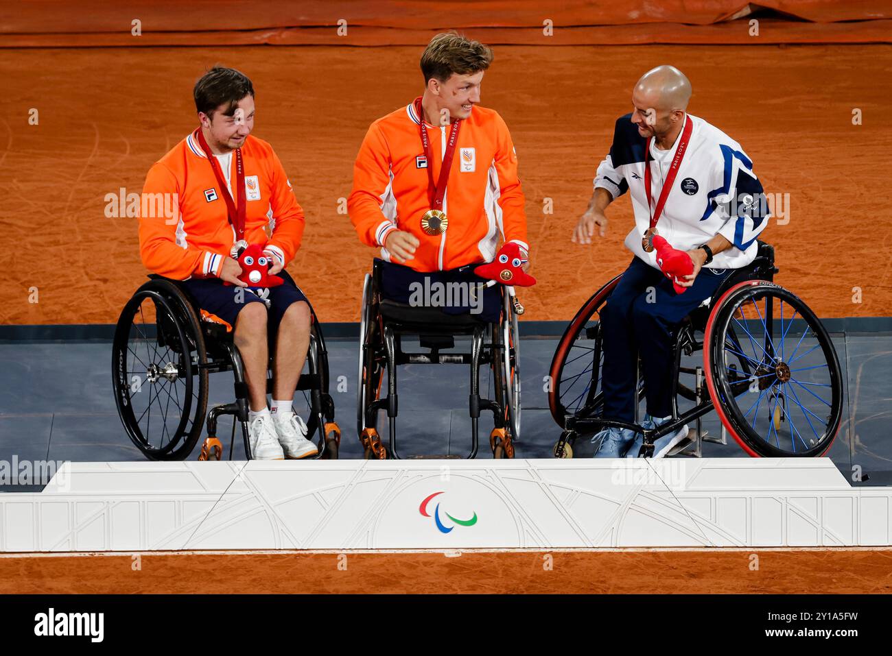 Paris, Sept. 5, 2024, Paralympics wheelchair tennis event. Sam Schroder ...
