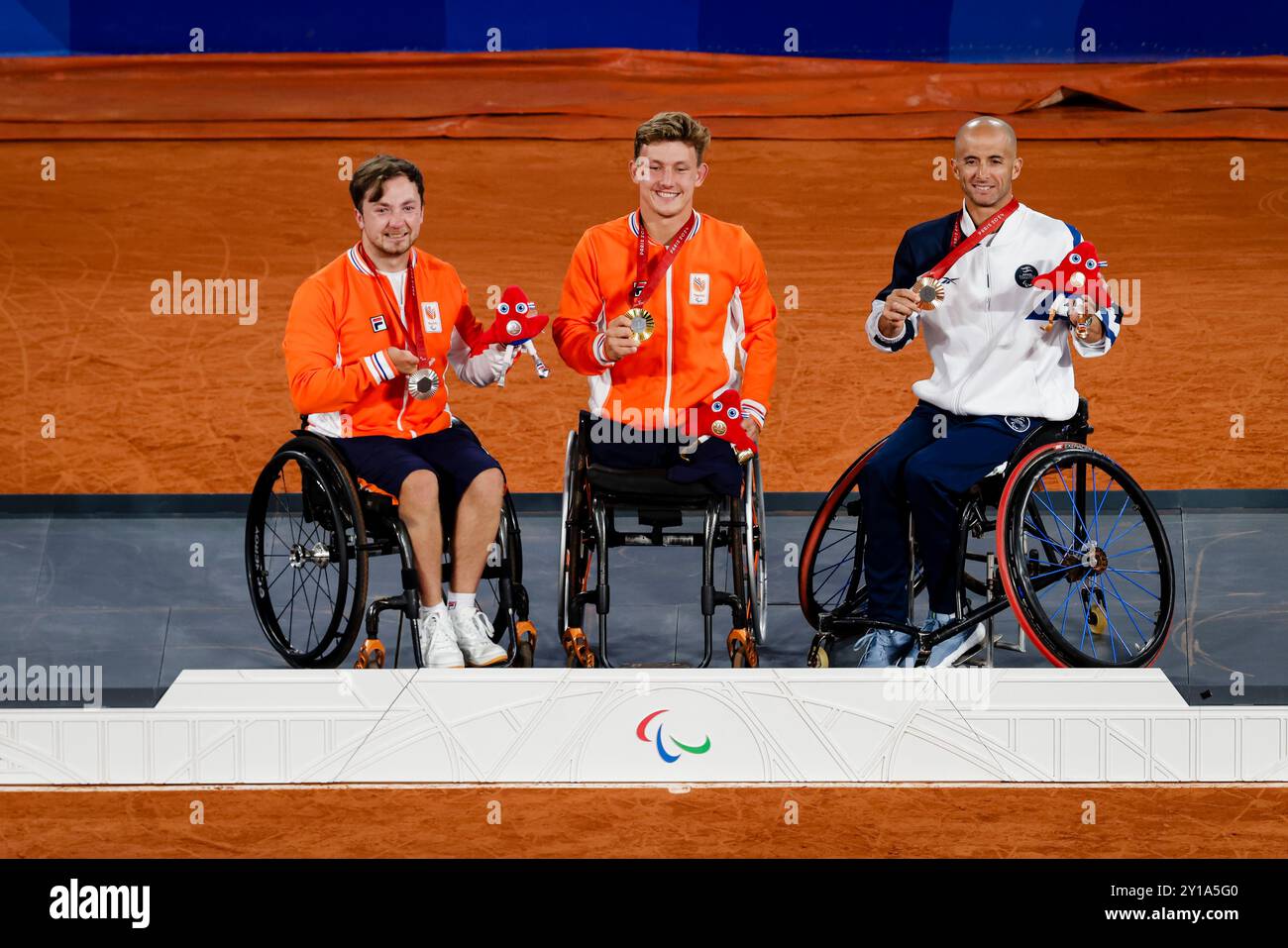 Paris, Sept. 5, 2024, Paralympics wheelchair tennis event. Sam Schroder ...