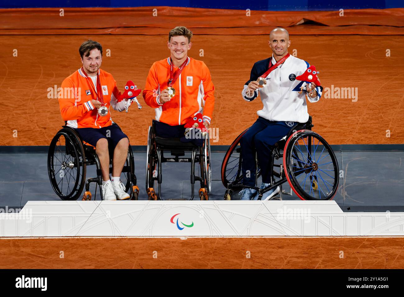 Paris, Sept. 5, 2024, Paralympics wheelchair tennis event. Sam Schroder ...