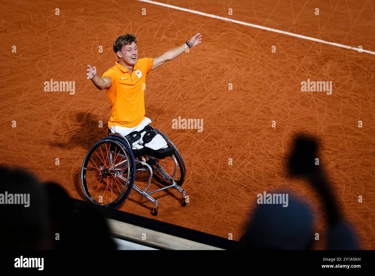 Paris, Sept. 5, 2024, Paralympics wheelchair tennis event. Niels Vink ...