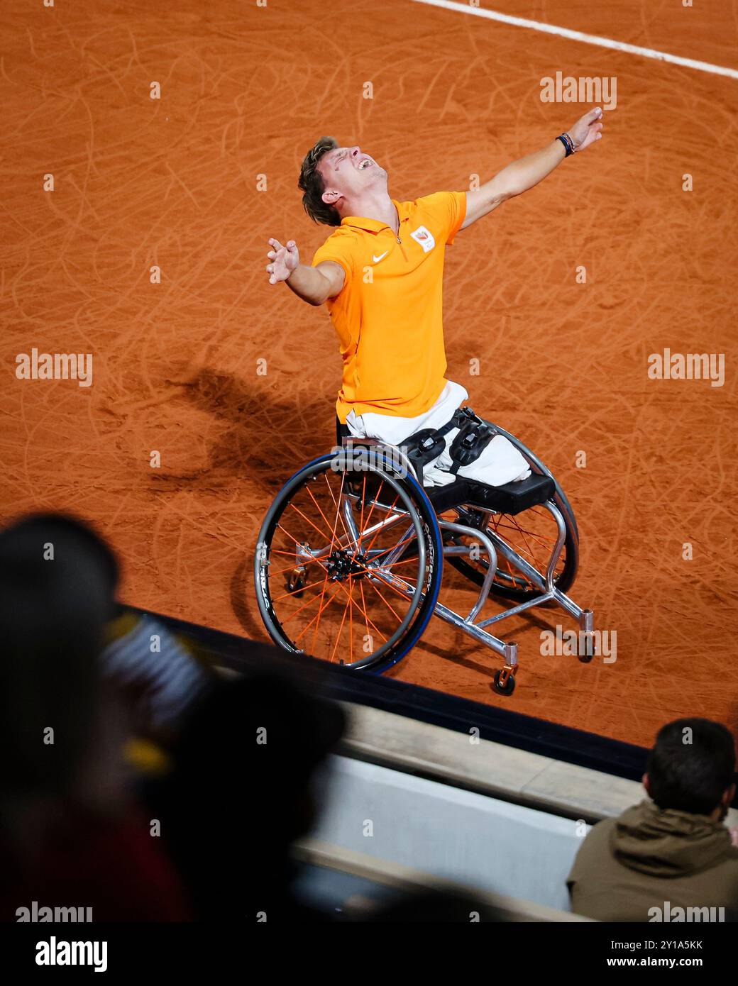 Paris, Sept. 5, 2024, Paralympics wheelchair tennis event. Niels Vink ...