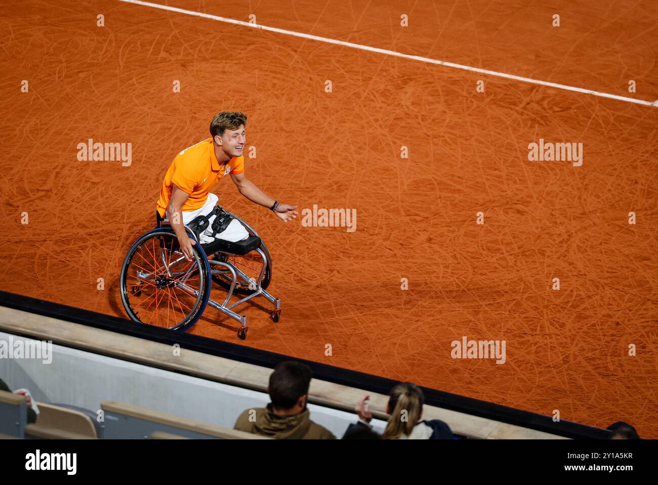 Paris, Sept. 5, 2024, Paralympics wheelchair tennis event. Niels Vink ...