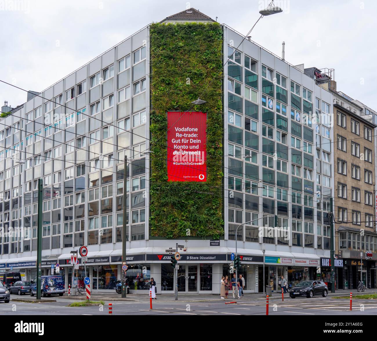 Green façade on a building, Areo Treibhaus office building, on Graf ...