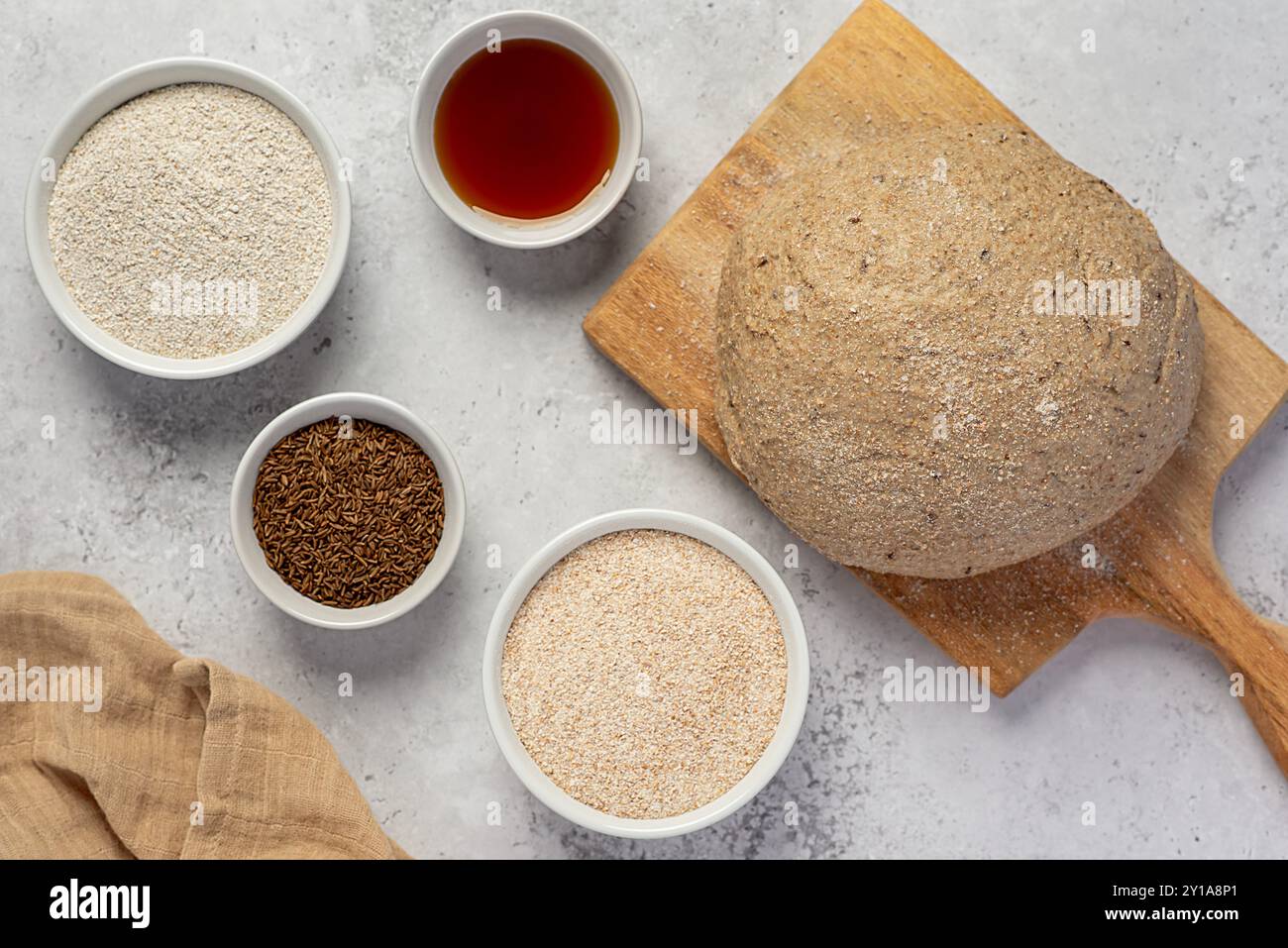 Food photography of whole grain rye and wheat sourdough bread ...
