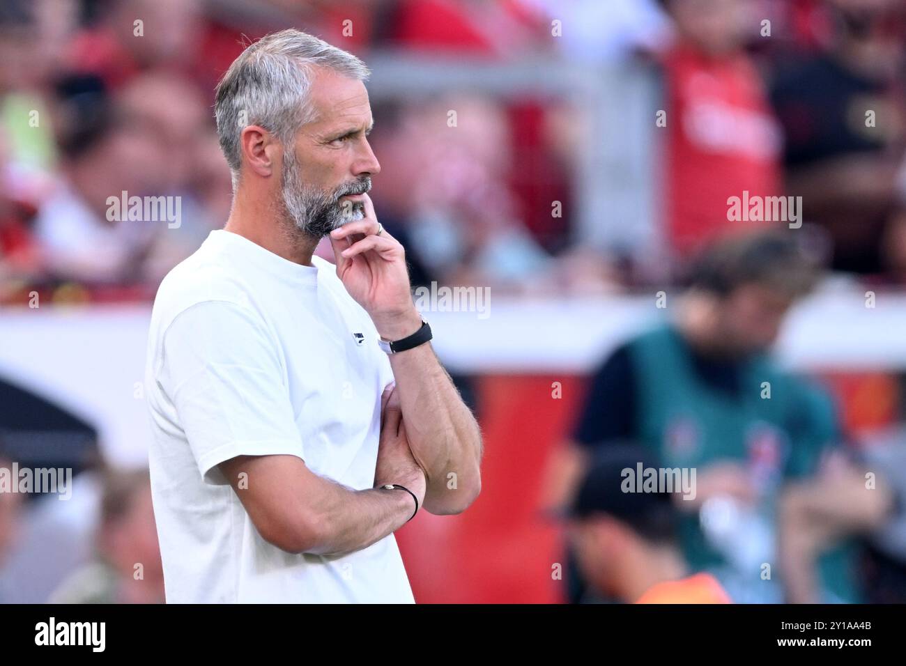 LEVERKUSEN - RB Leipzig coach Marco Rose during the Bundesliga match ...