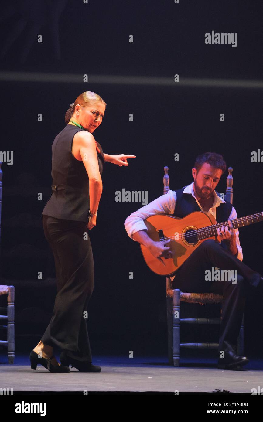 Spanish flamenco dancer Sara Baras performs on stage during her new ...