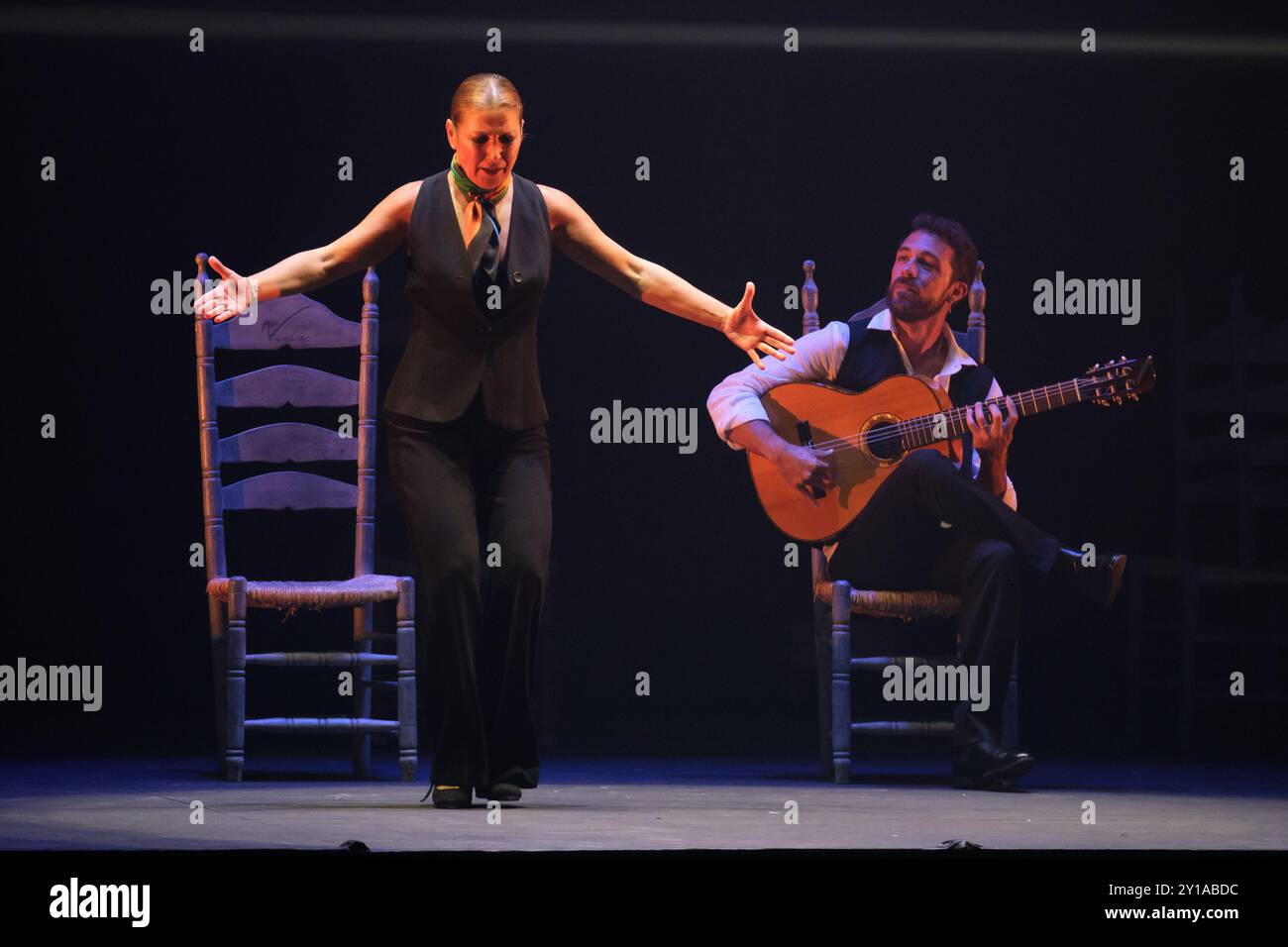 Spanish flamenco dancer Sara Baras performs on stage during her new ...
