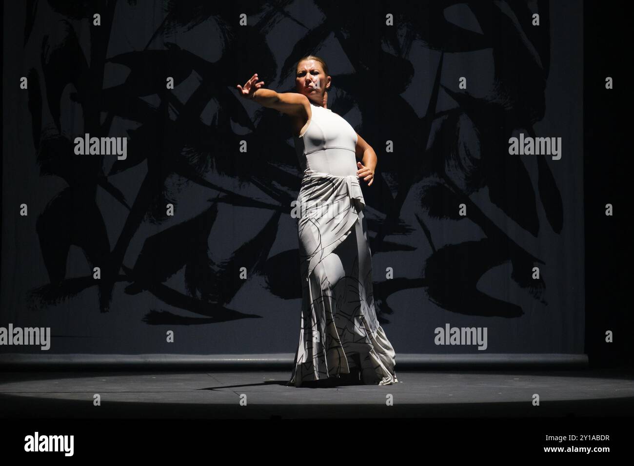 Spanish flamenco dancer Sara Baras performs on stage during her new ...