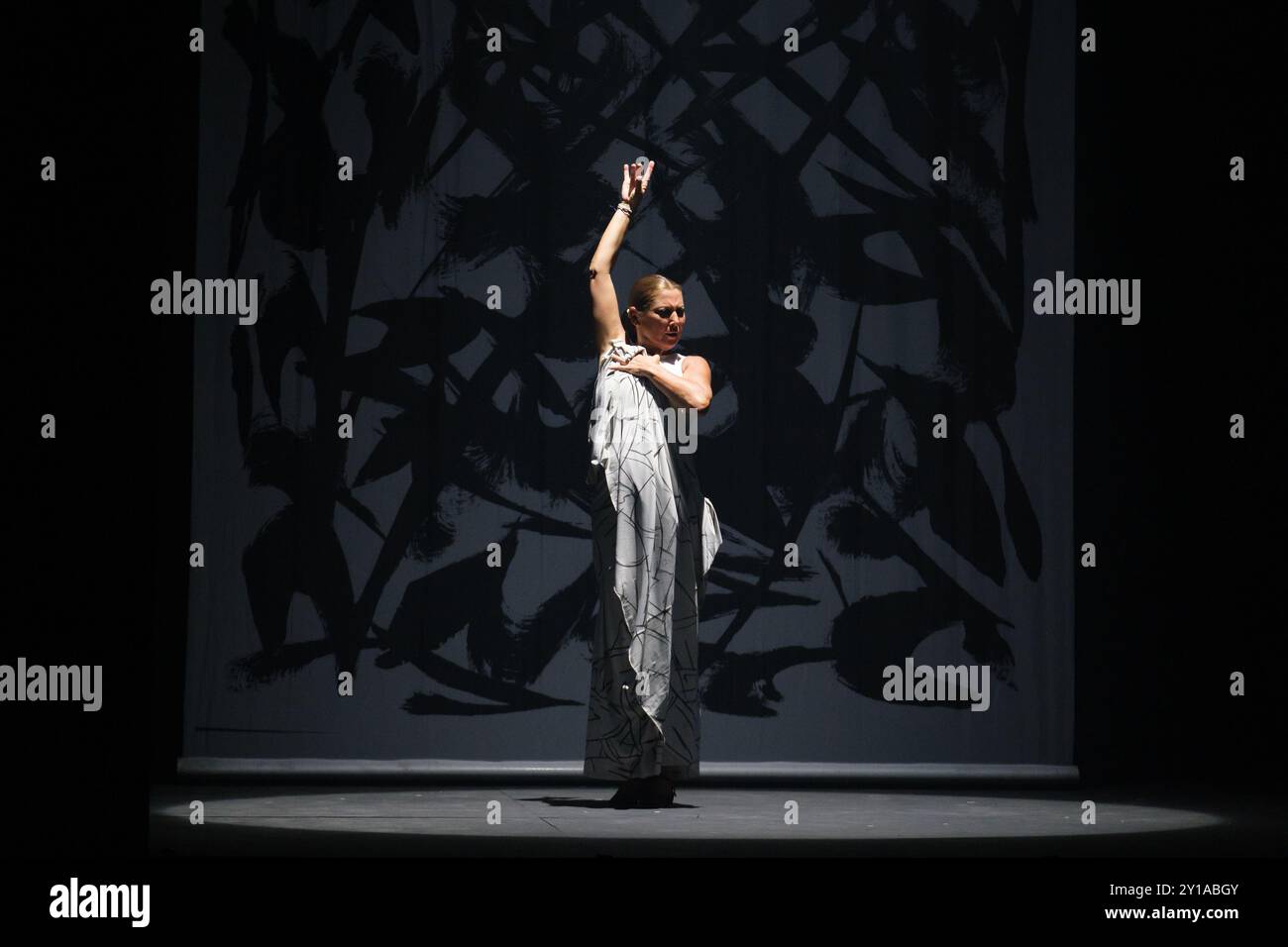 Spanish flamenco dancer Sara Baras performs on stage during her new ...
