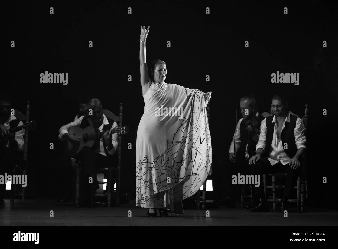 Spanish flamenco dancer Sara Baras performs on stage during her new ...