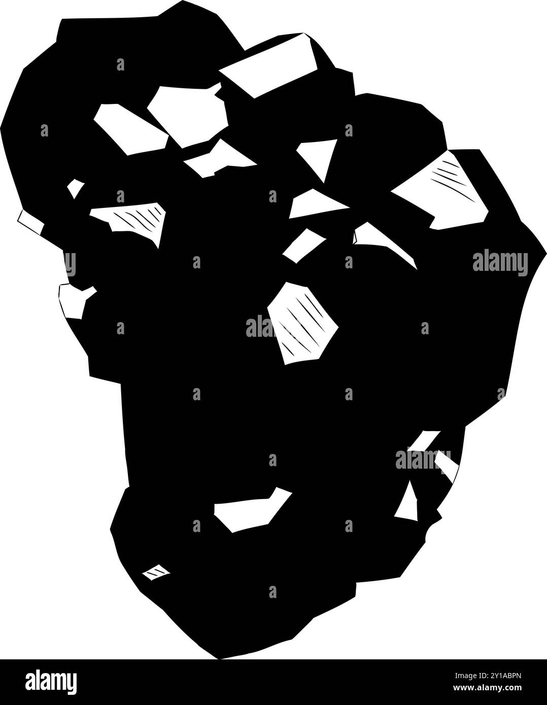 Shape of natural uncut spessartine gemstone. Vector illustration of ...