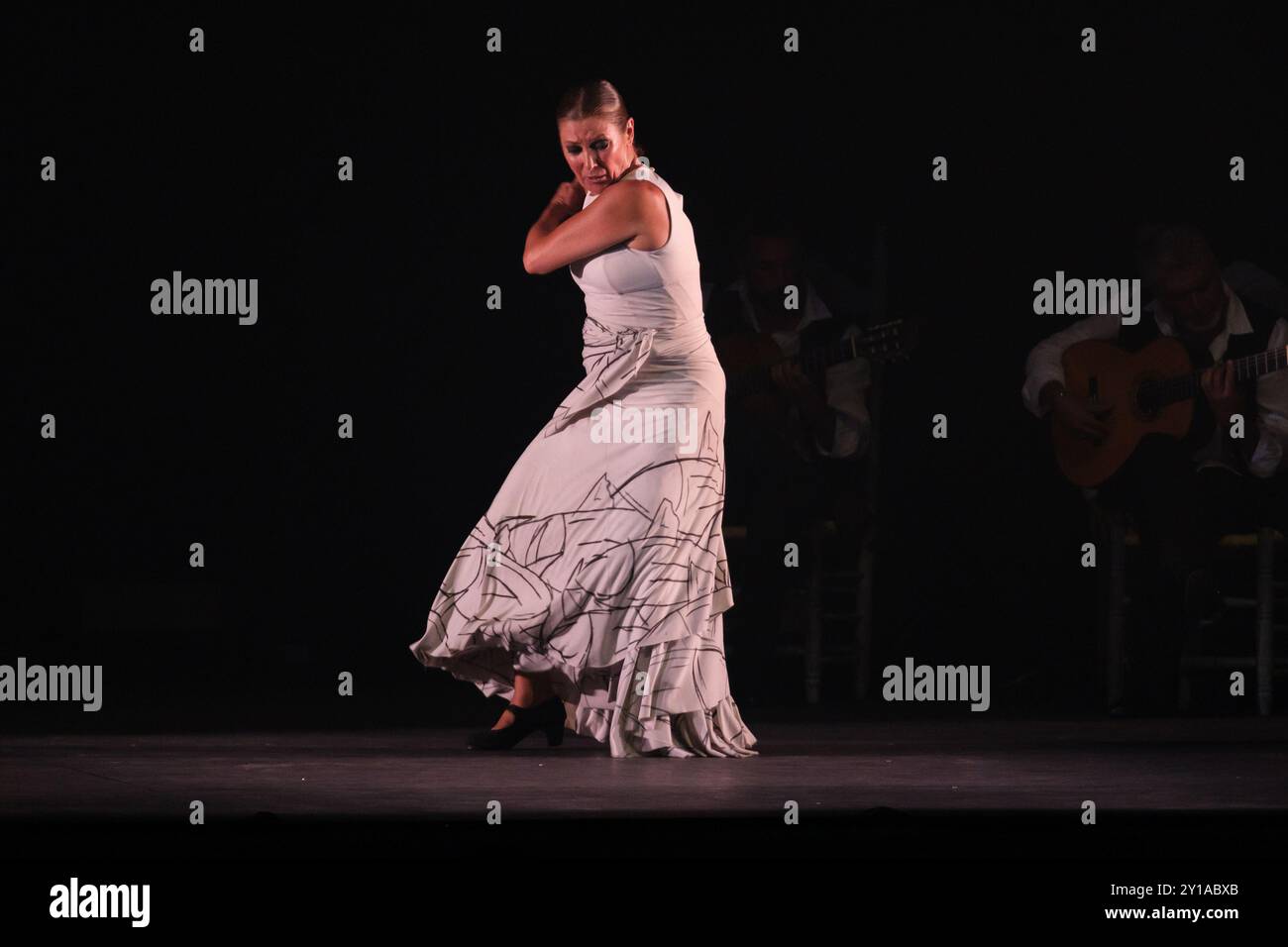 Spanish flamenco dancer Sara Baras performs on stage during her new ...