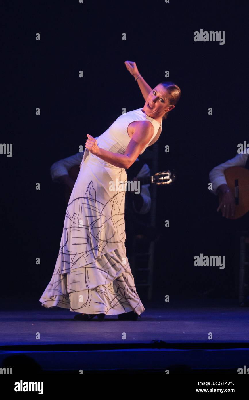 Spanish flamenco dancer Sara Baras performs on stage during her new ...