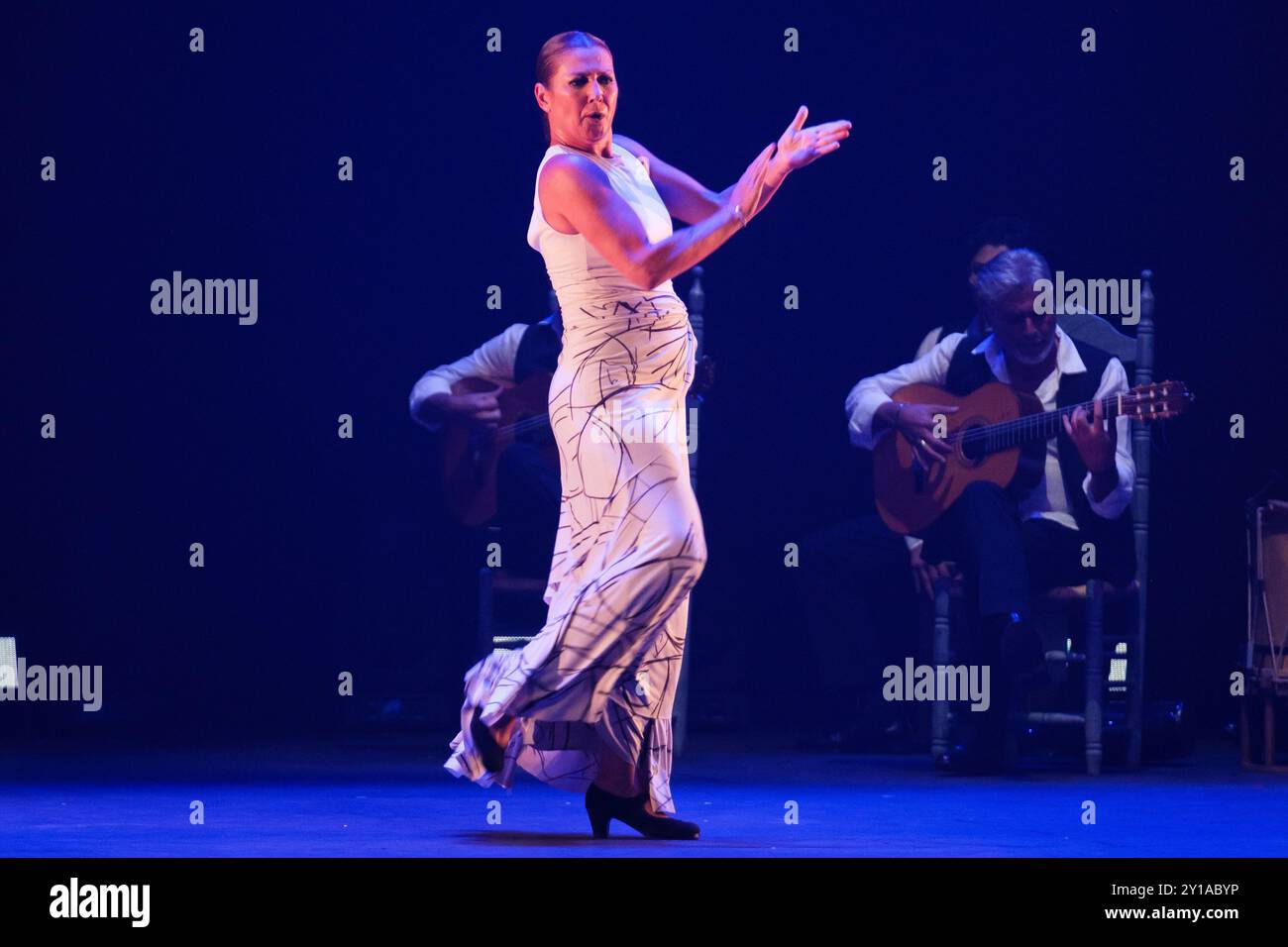 Spanish flamenco dancer Sara Baras performs on stage during her new ...