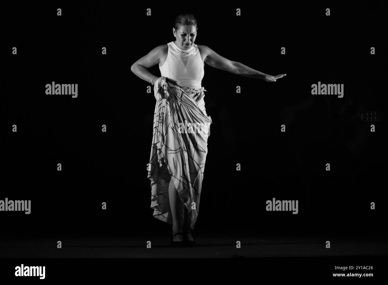Spanish flamenco dancer Sara Baras performs on stage during her new ...