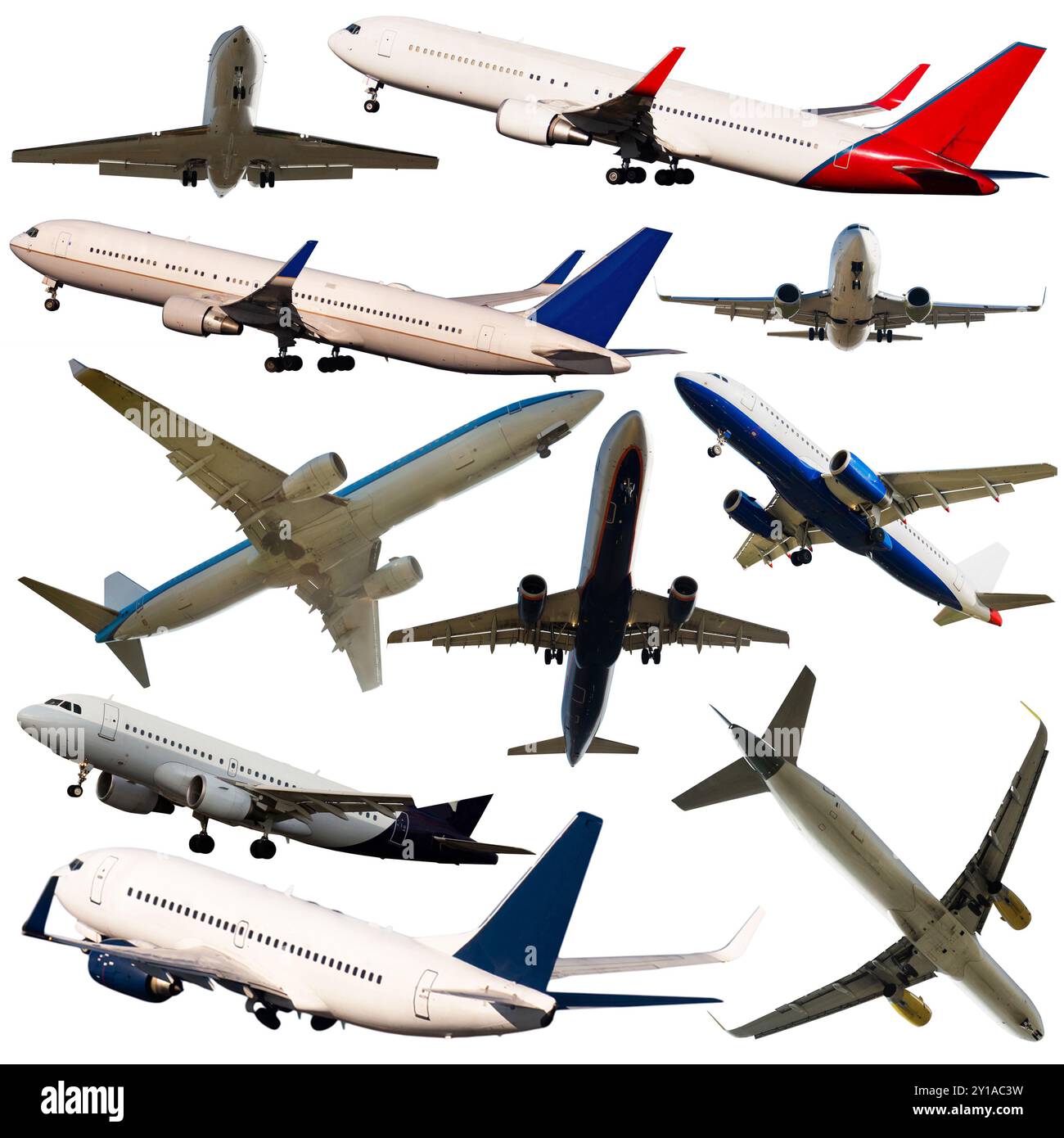 Collage of different passenger airplanes Stock Photo - Alamy