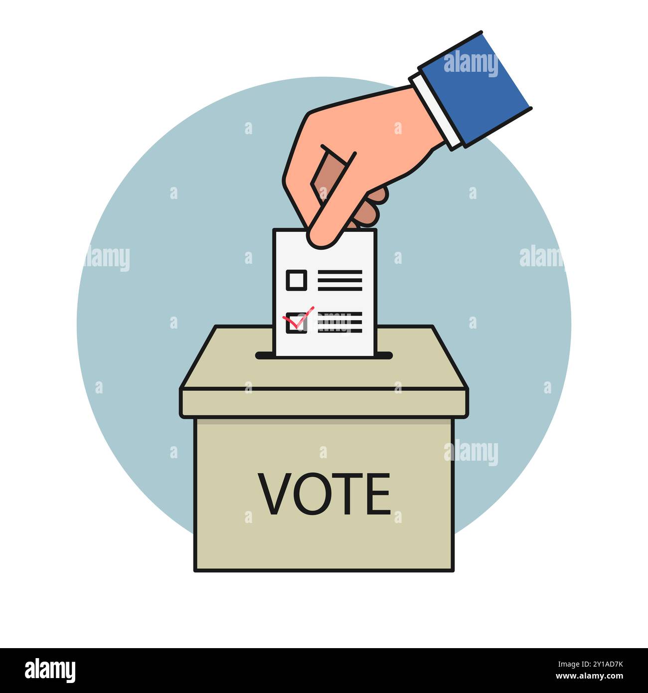Hand voting ballot box icon. Election vote sign. Vector illustration EPS10 Stock Vector Image ...
