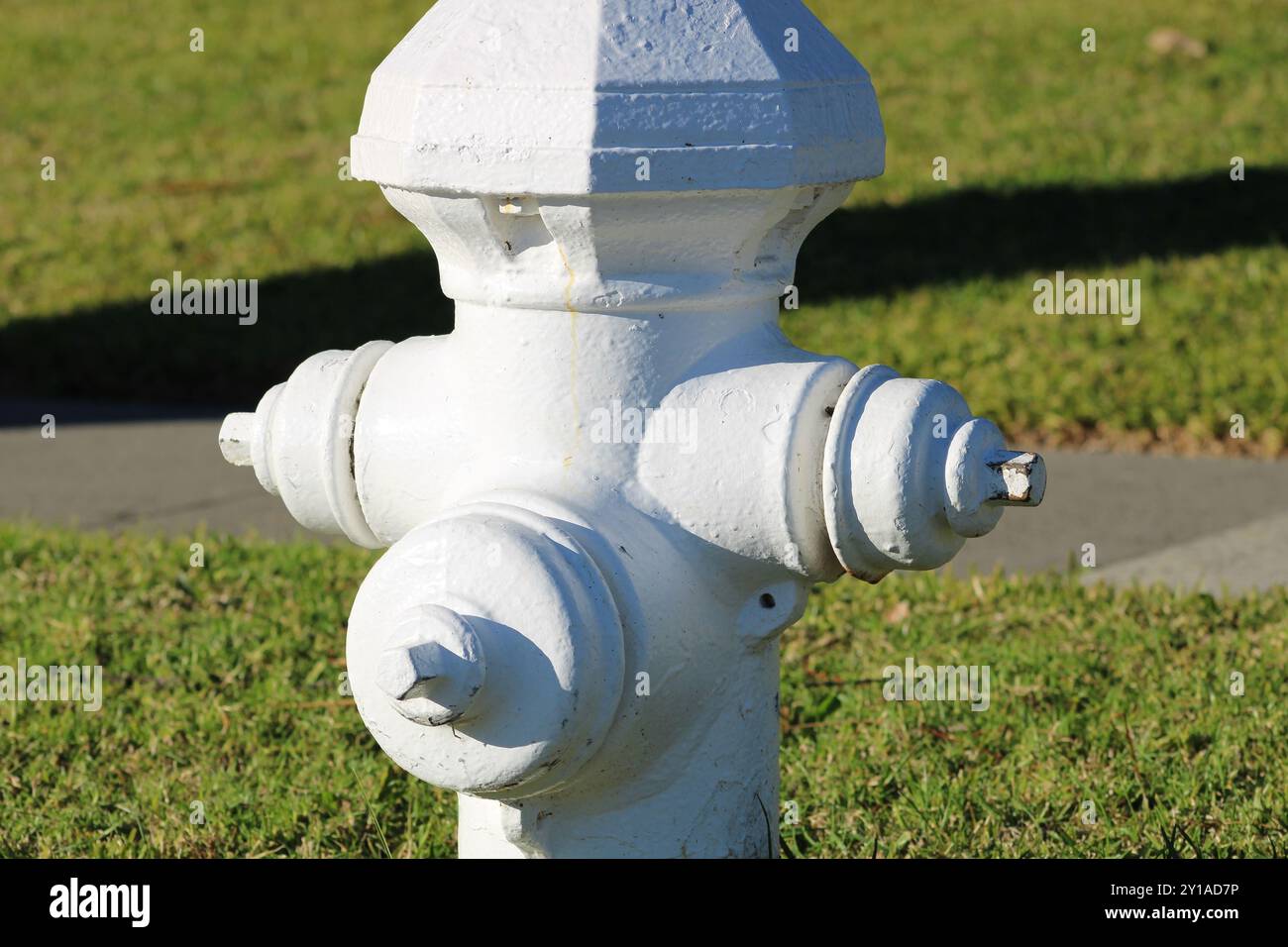 white fire hydrant near green grass Stock Photo - Alamy