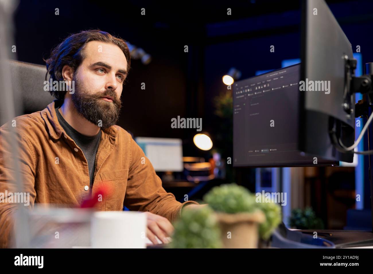 Software Developer Typing Lines Of Code Using Keyboard Filtering 4010