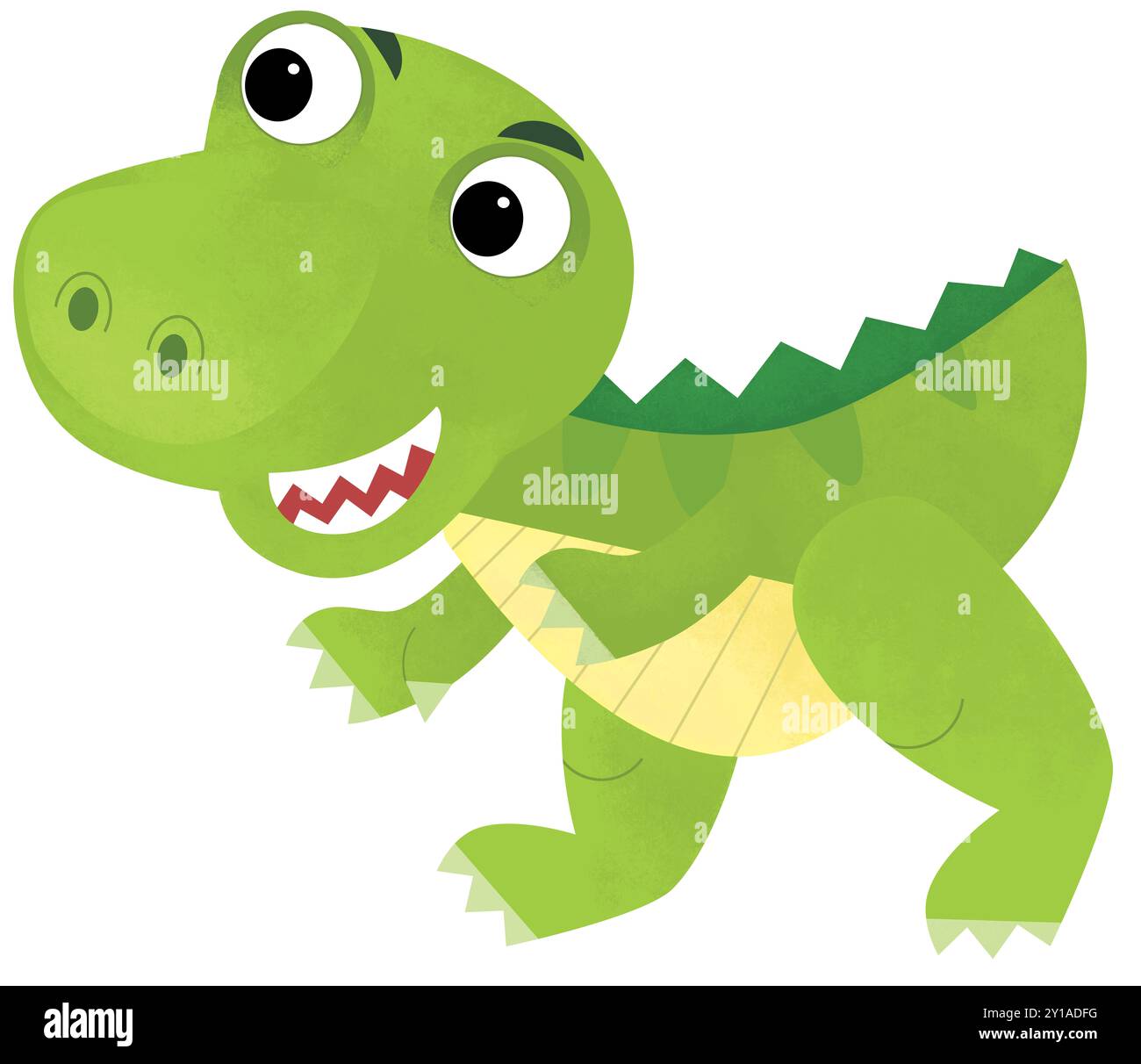 cartoon scene with happy prehistoric animal tyrannosaurus rex smiling ...