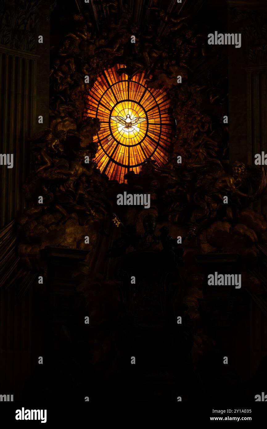 The Holy Spirit – The stained-glass window above the Bernini's Altar of ...