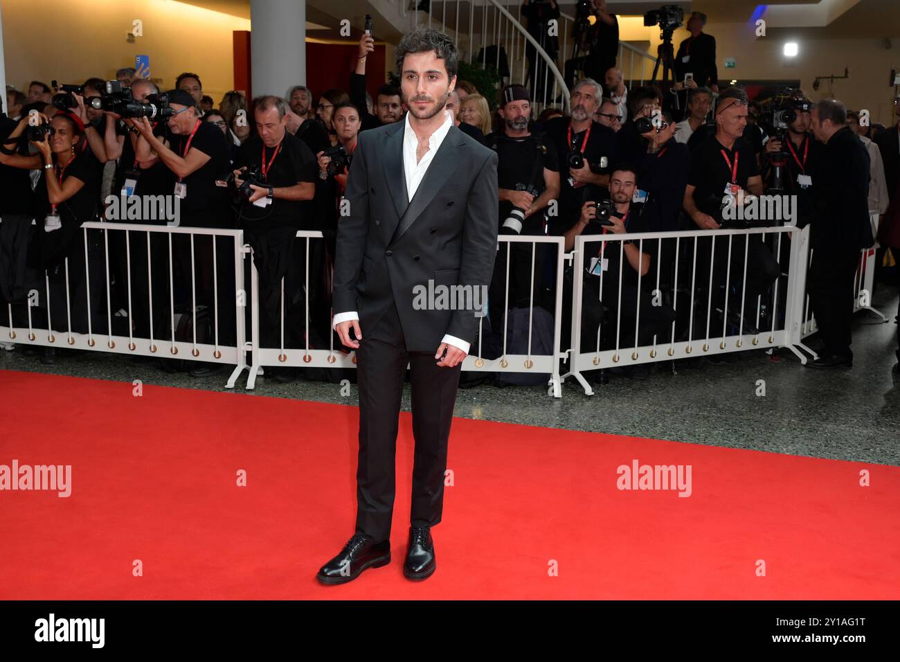 Venice Lido, Italy. 05th Sep, 2024. Gianluca Zaccaria attends the red ...