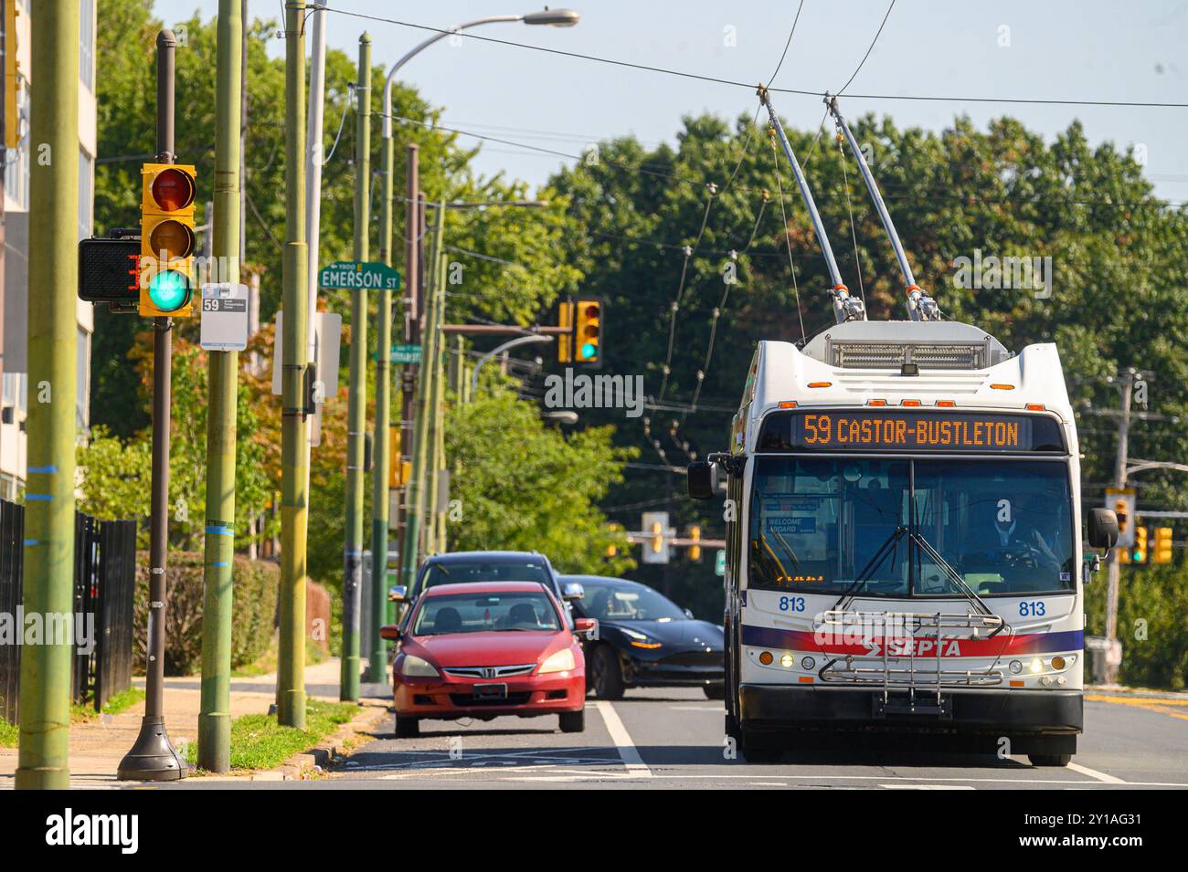 SEPTA Trackless Trolley Stock Photo - Alamy