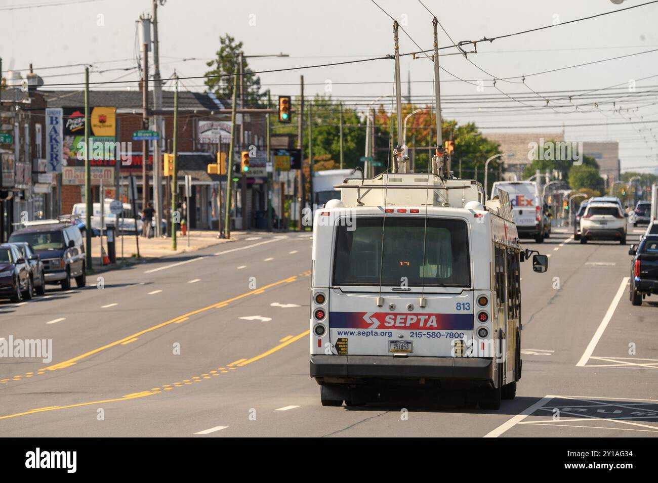 SEPTA Trackless Trolley Stock Photo - Alamy